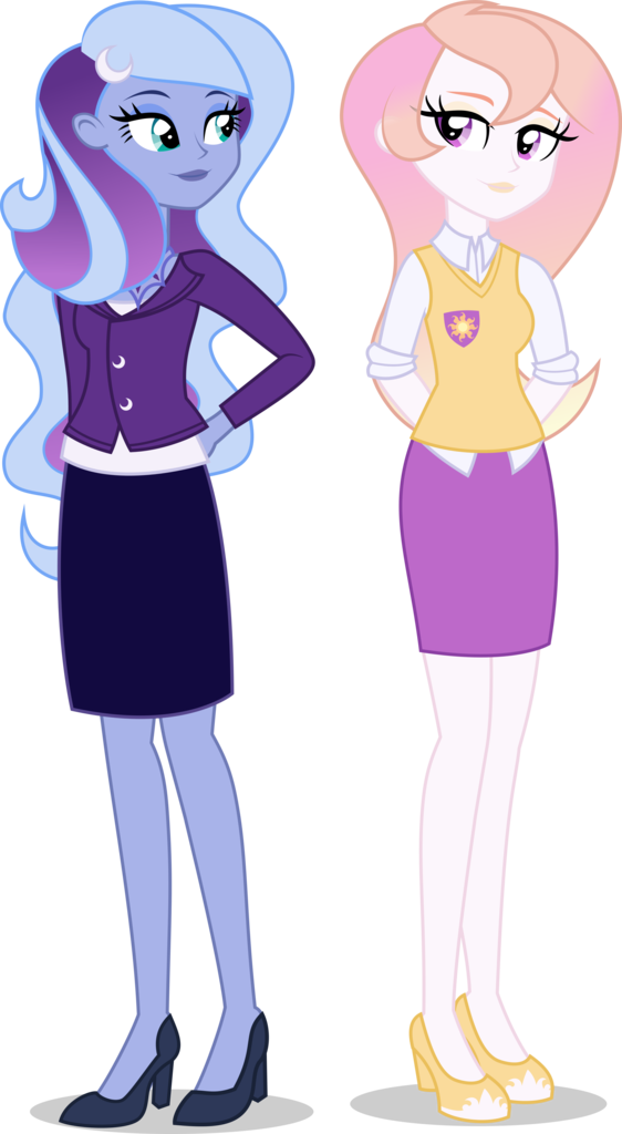 #1050528 - safe, artist:xebck, princess celestia, princess luna ...