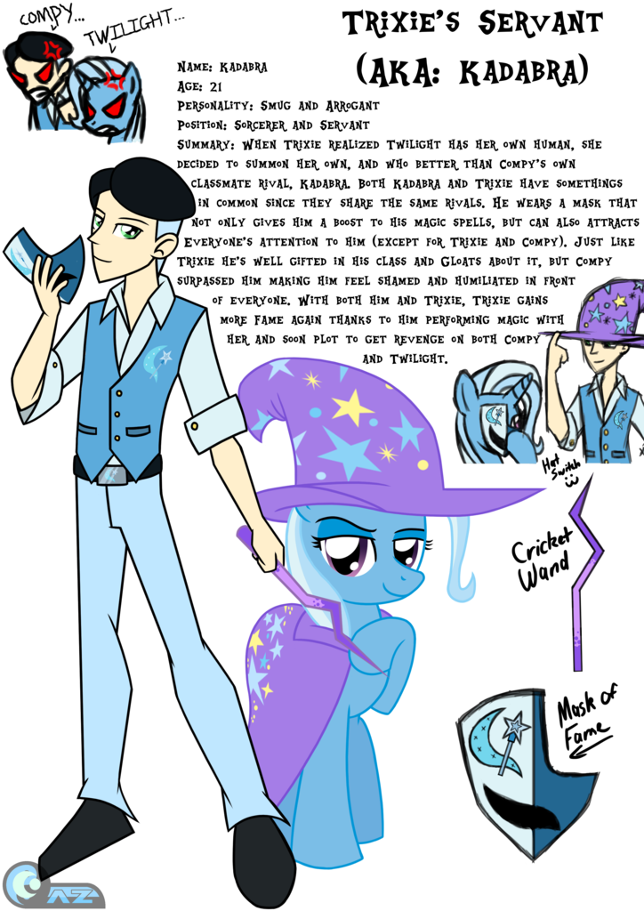 #1056672 - safe, artist:az-derped-unicorn, trixie, oc, oc:kadabra ...
