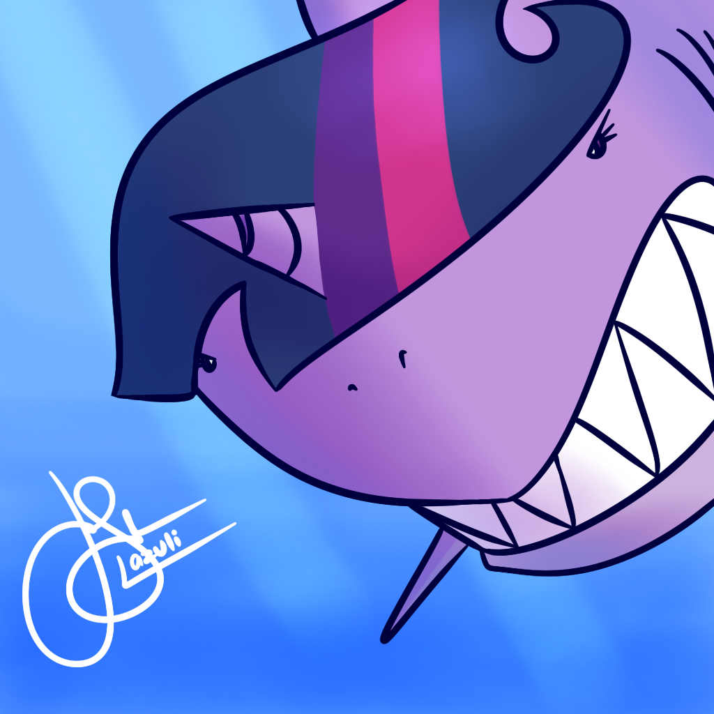 #825501 - safe, artist:elzielai, twilight sparkle, shark, female ...