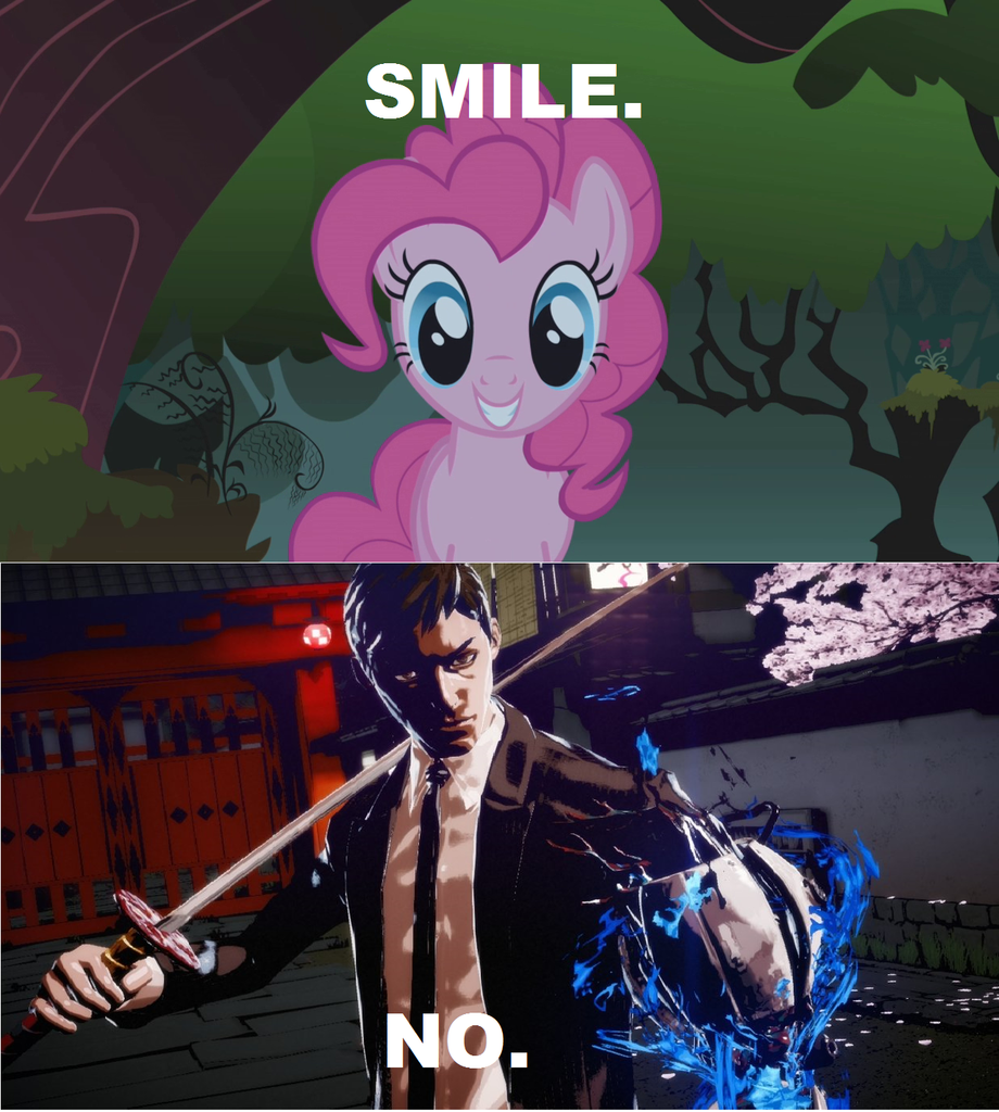 #825906 - safe, screencap, pinkie pie, g4, image macro, killer is dead ...
