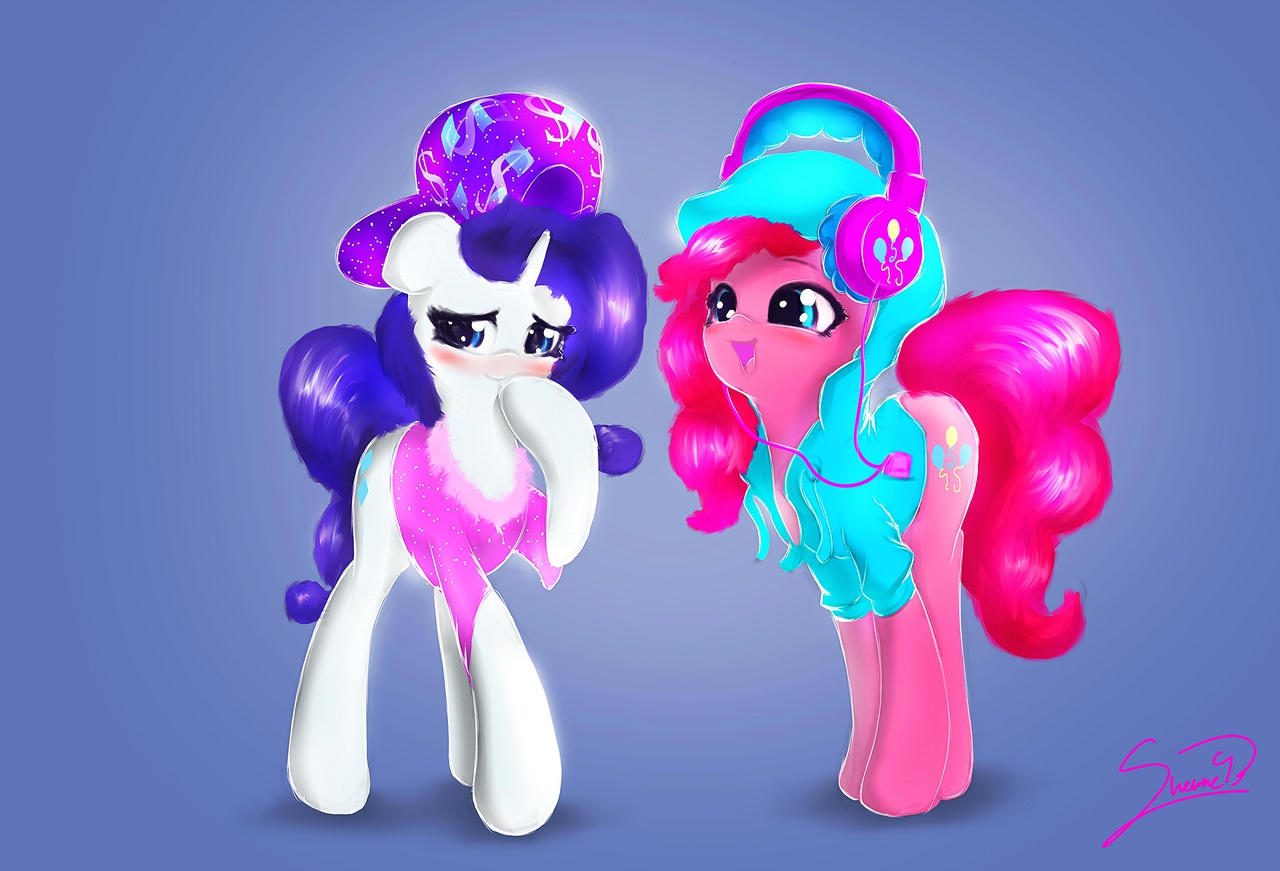 #831755 - safe, artist:sverre93, pinkie pie, rarity, pony, absurd ...