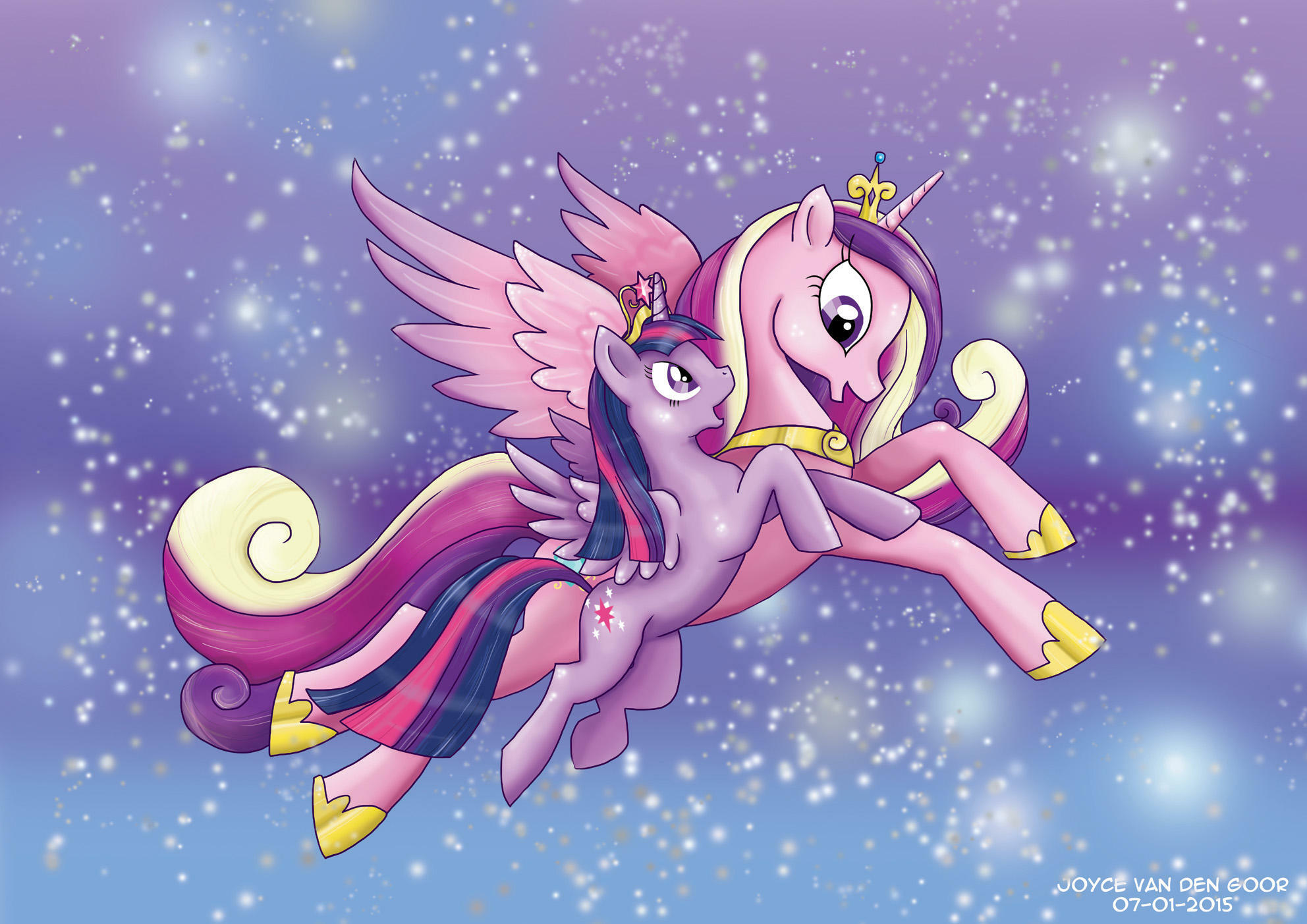 #834409 - safe, artist:daisyamnell, princess cadance, twilight sparkle ...