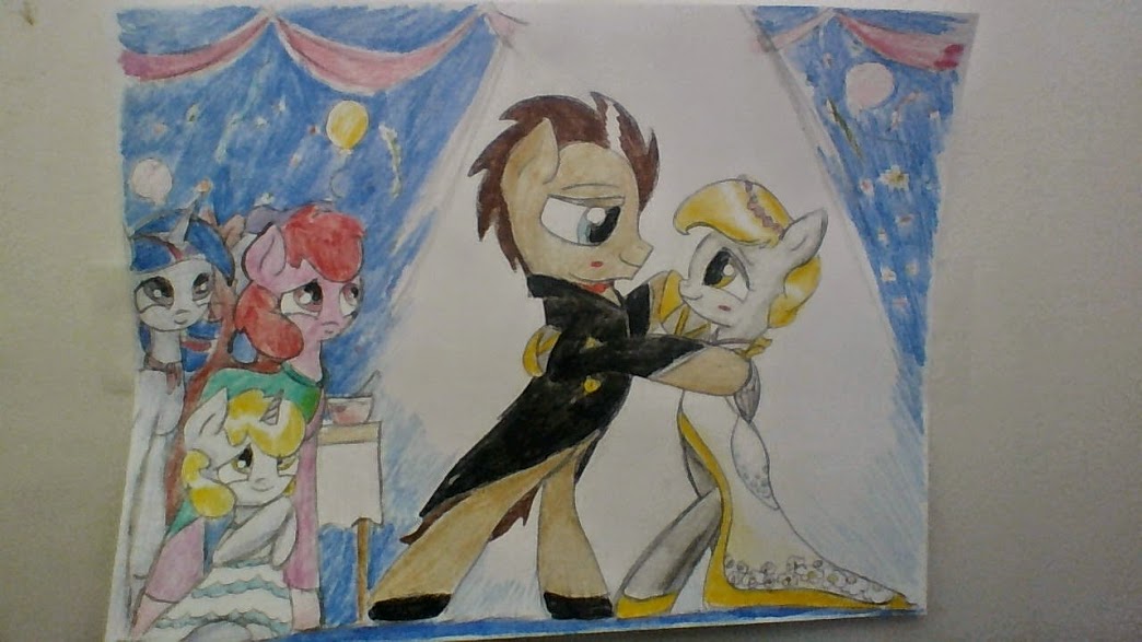 #837213 - safe, artist:crimsion ink, derpy hooves, dinky hooves, doctor ...