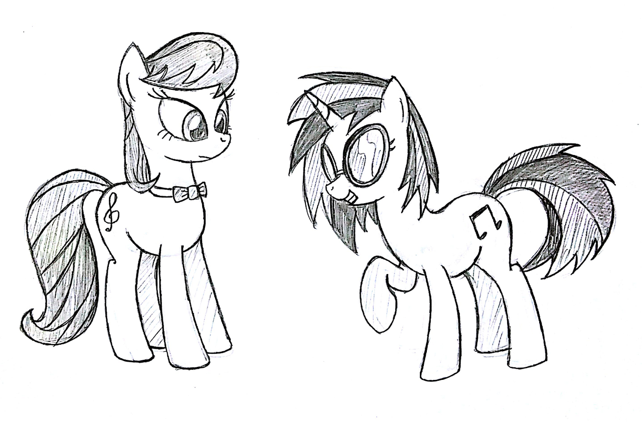 #838284 - safe, artist:hyolark, dj pon-3, octavia melody, vinyl scratch ...