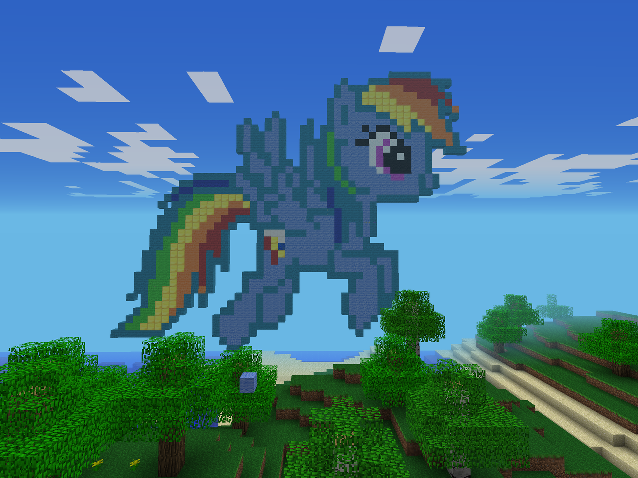 #823115 - safe, rainbow dash, minecraft, minecraft pixel art, pixel art ...