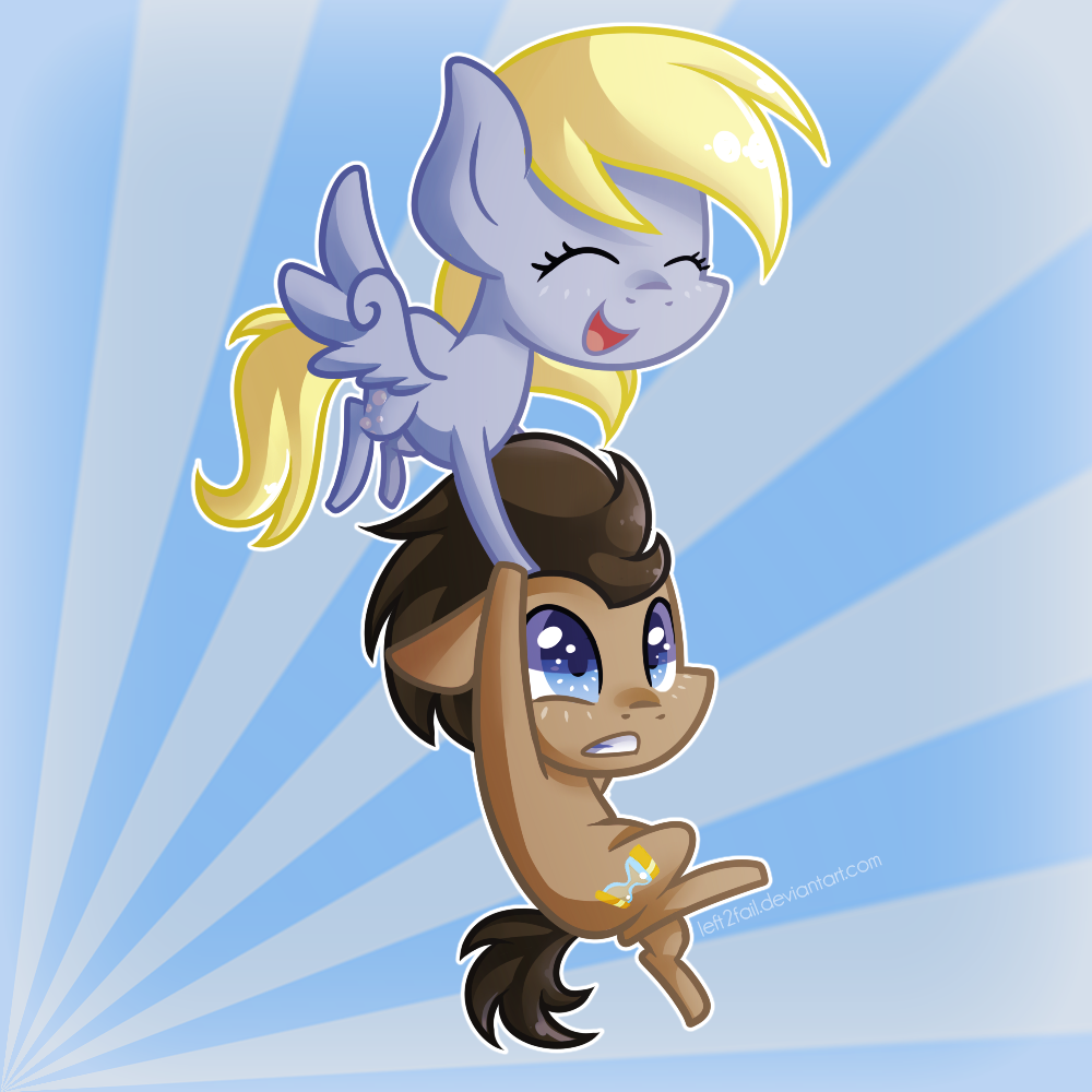 #825157 - safe, artist:drawntildawn, derpy hooves, doctor whooves, time ...