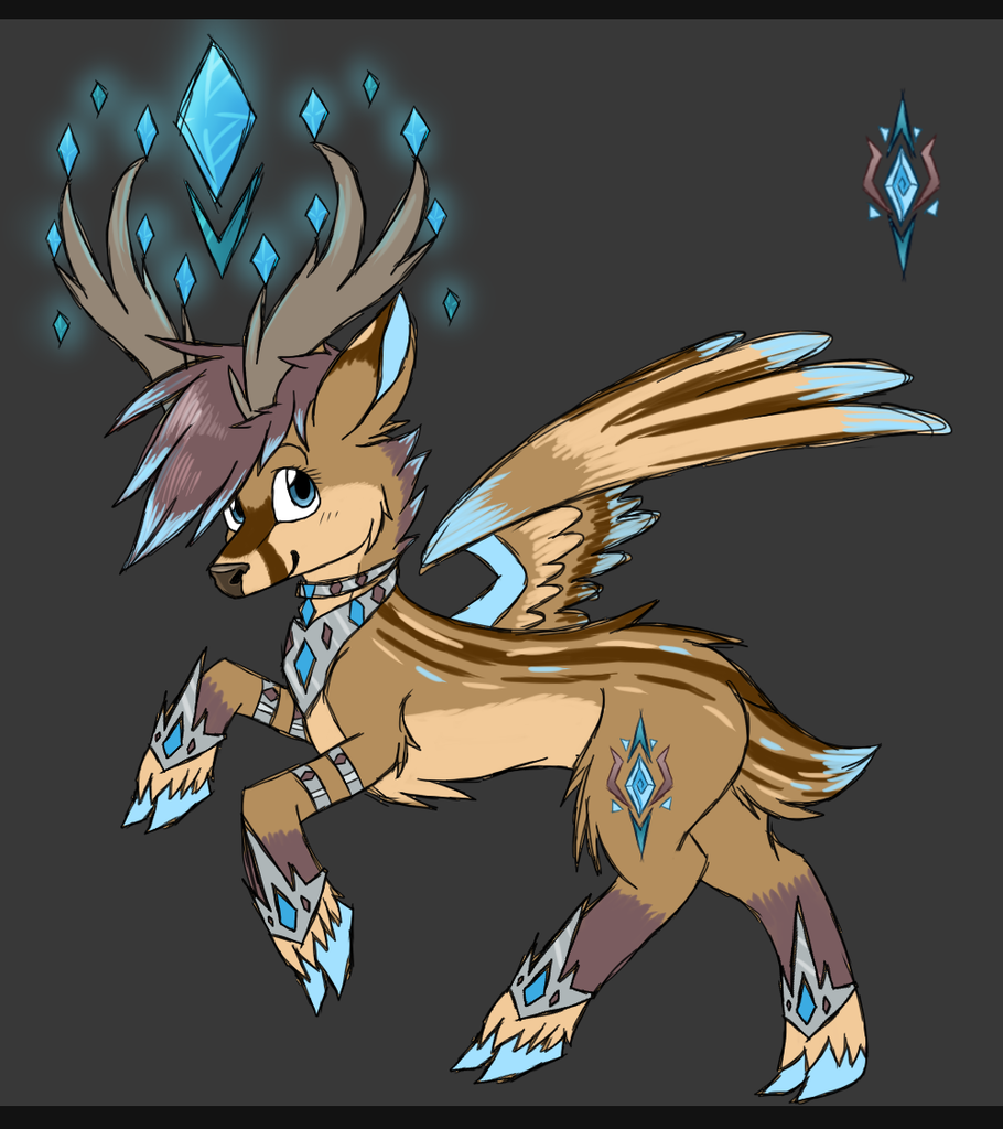 #847372 - safe, artist:krazykatdrawer, oc, oc only, deer, peryton, solo ...