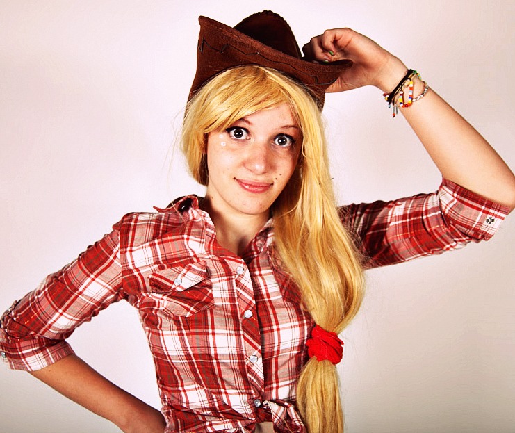 #850553 - safe, artist:korashy, applejack, human, cosplay, irl, irl ...