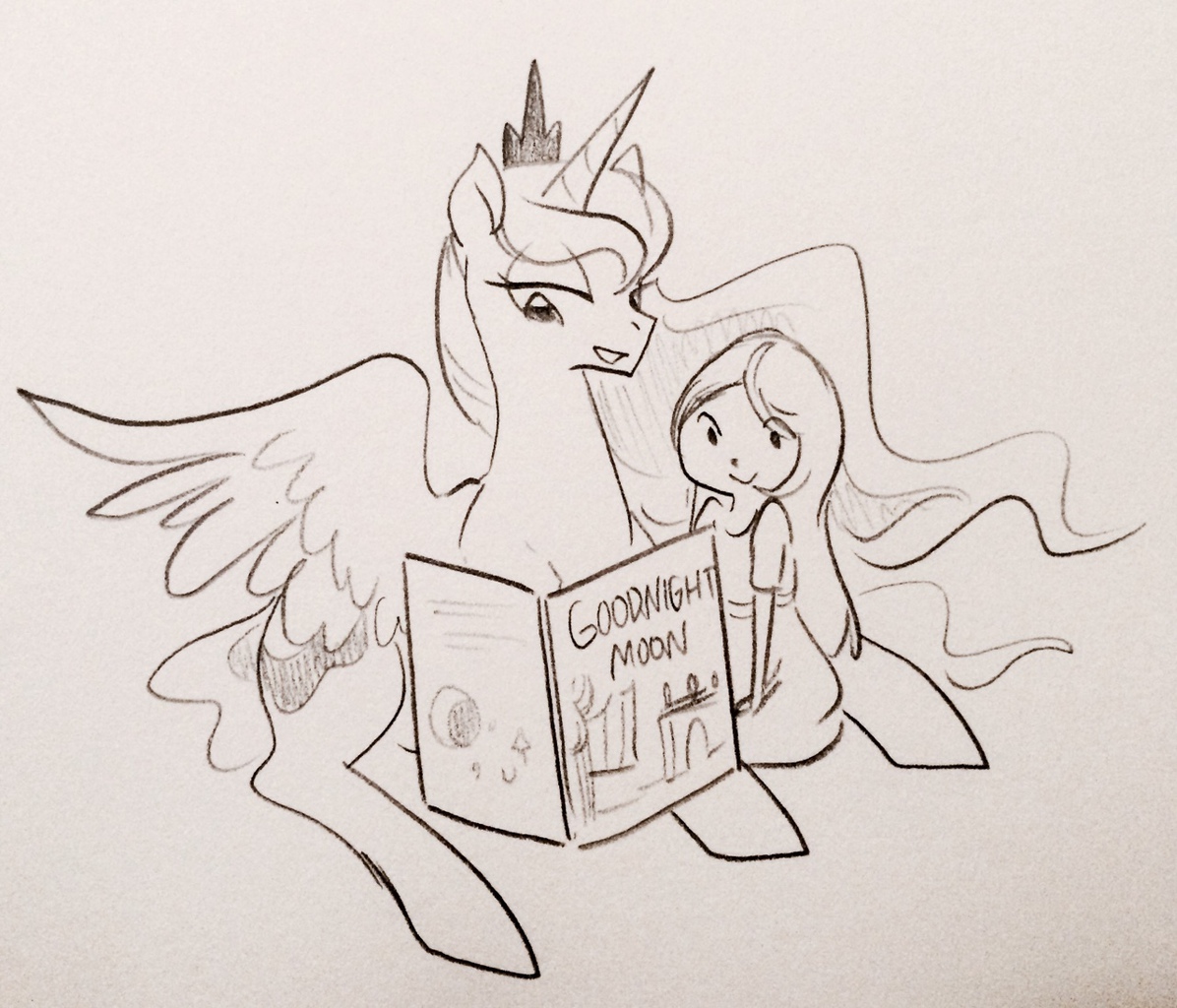 #851427 - safe, artist:glacierclear, princess luna, human, book, cute ...