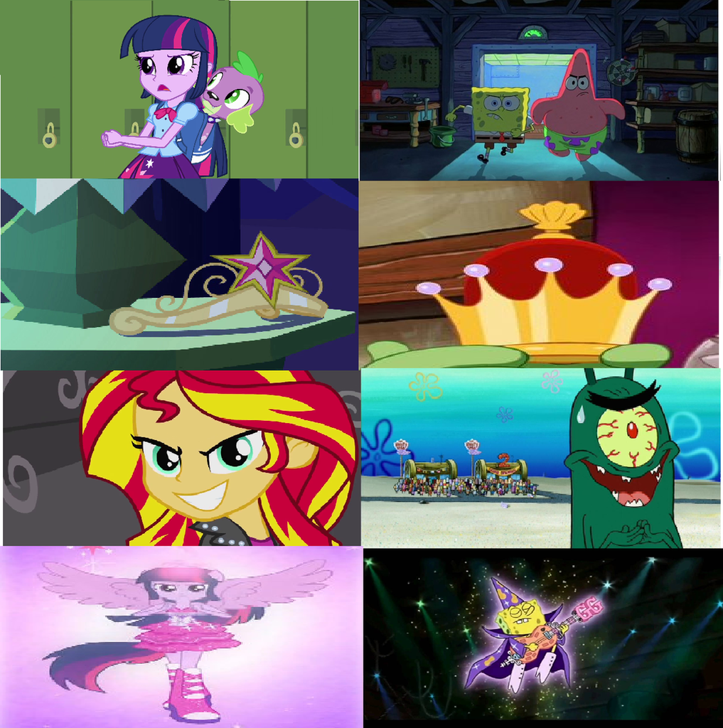 #855155 - safe, screencap, spike, sunset shimmer, twilight sparkle ...