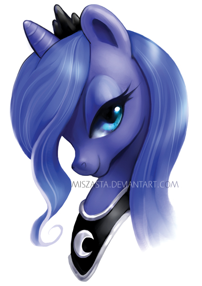 #856240 - safe, artist:miszasta, princess luna, bust, female, solo ...