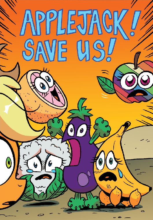 #856739 - safe, artist:brenda hickey, idw, applejack, fluttershy ...