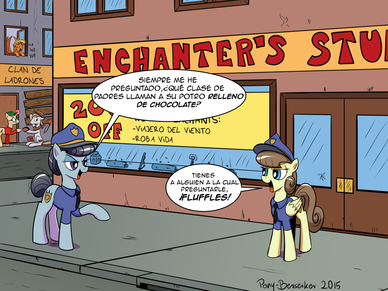 #860330 - safe, artist:pony-berserker, idw, officer fluffles, rough ...