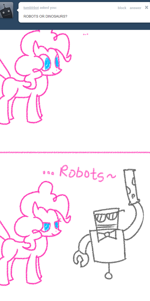 #844592 - safe, pinkie pie, robot, g4, ask, comic, tumblr - Derpibooru