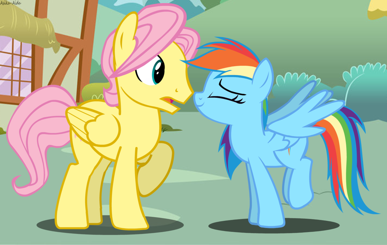 #845067 - safe, artist:asika-aida, fluttershy, rainbow dash, pegasus ...