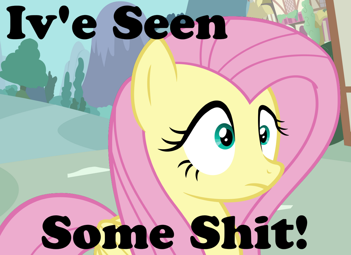 #871268 - safe, artist:slb94, fluttershy, g4, i've seen some shit ...