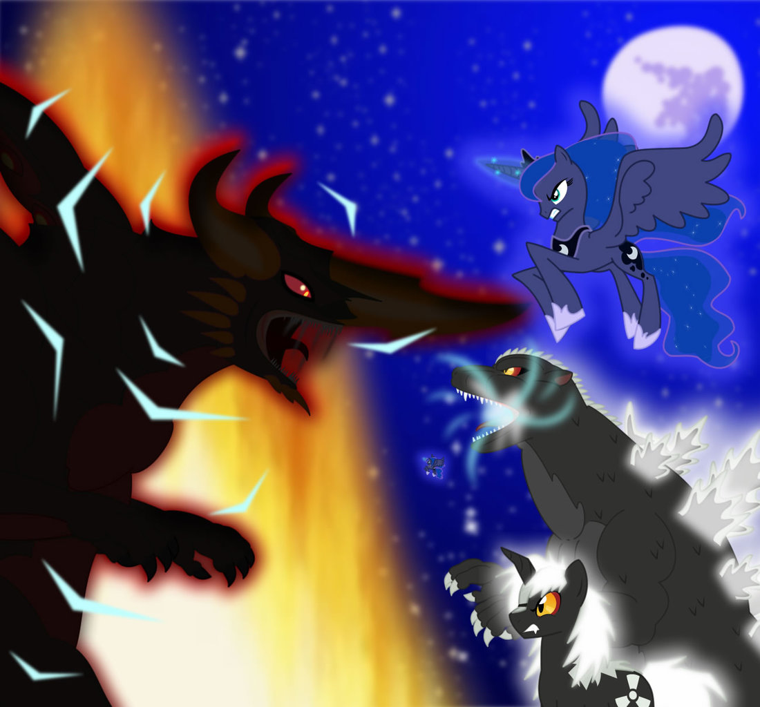 #873884 - safe, artist:mayozilla, princess luna, alicorn, kaiju, kaiju ...