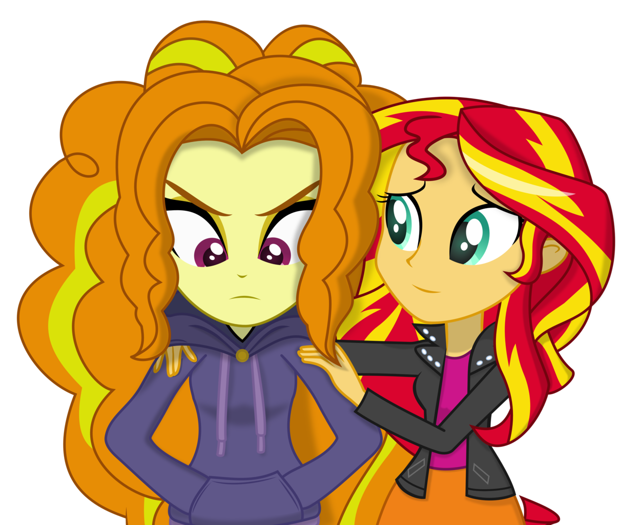 #874660 - safe, artist:mit-boy, edit, adagio dazzle, sunset shimmer, equestria girls, g4, absurd ...