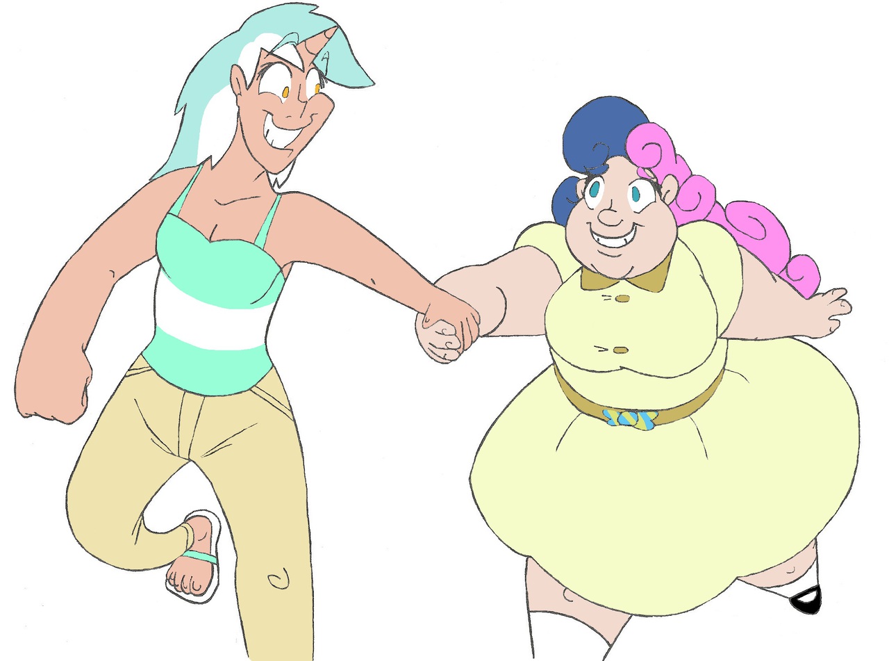 #862750 - safe, artist:catstuxedo, bon bon, lyra heartstrings, sweetie ...