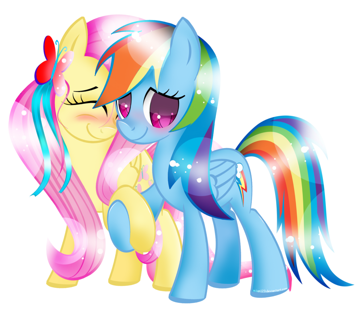 #878672 - safe, artist:miian123, fluttershy, rainbow dash, g4 ...