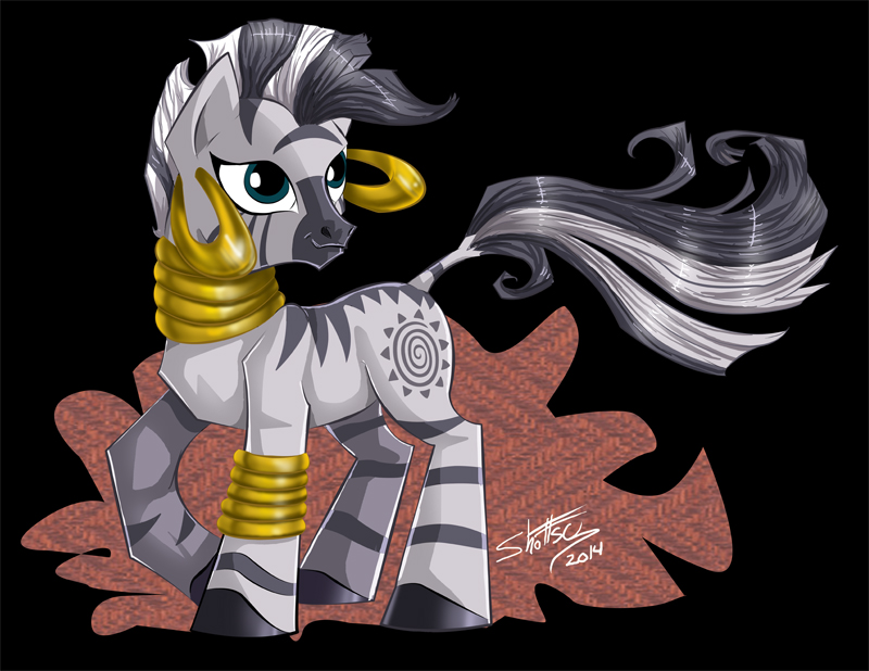 #864440 - safe, artist:shottsy85, zecora, zebra, g4, female, signature ...