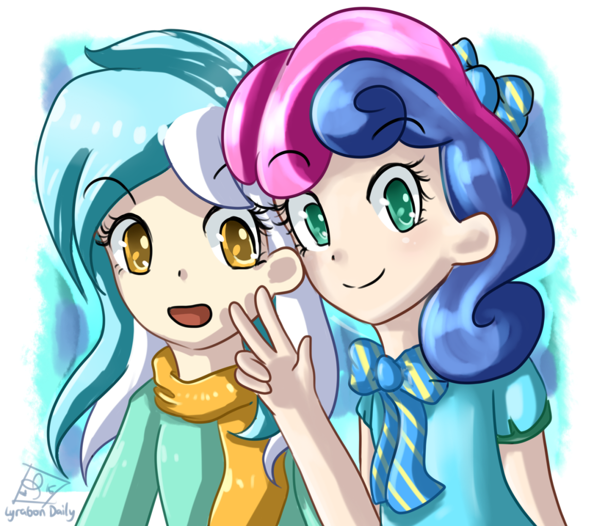 #896967 - safe, artist:tamoqu, bon bon, lyra heartstrings, sweetie ...