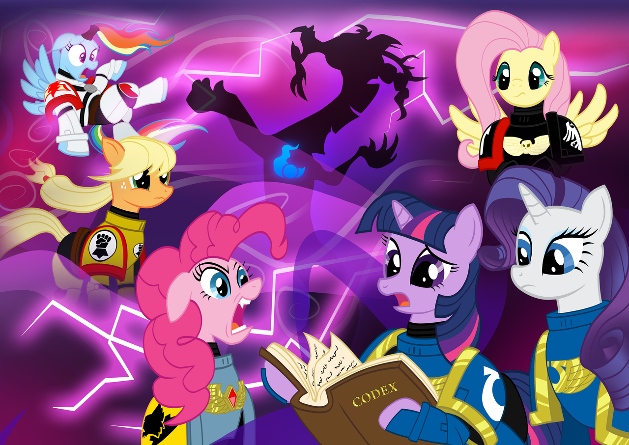 #903400 - safe, artist:athos01, applejack, discord, fluttershy, pinkie ...