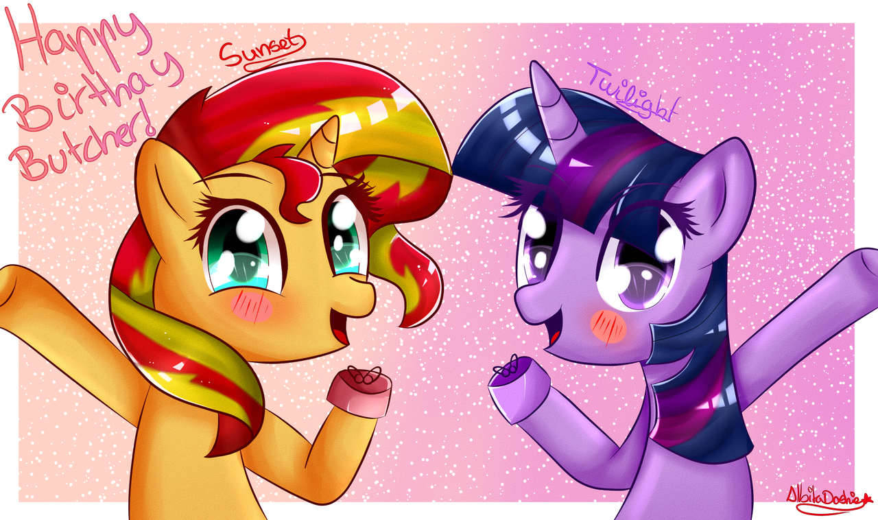 #906043 - safe, artist:vixelzf, sunset shimmer, twilight sparkle, pony ...