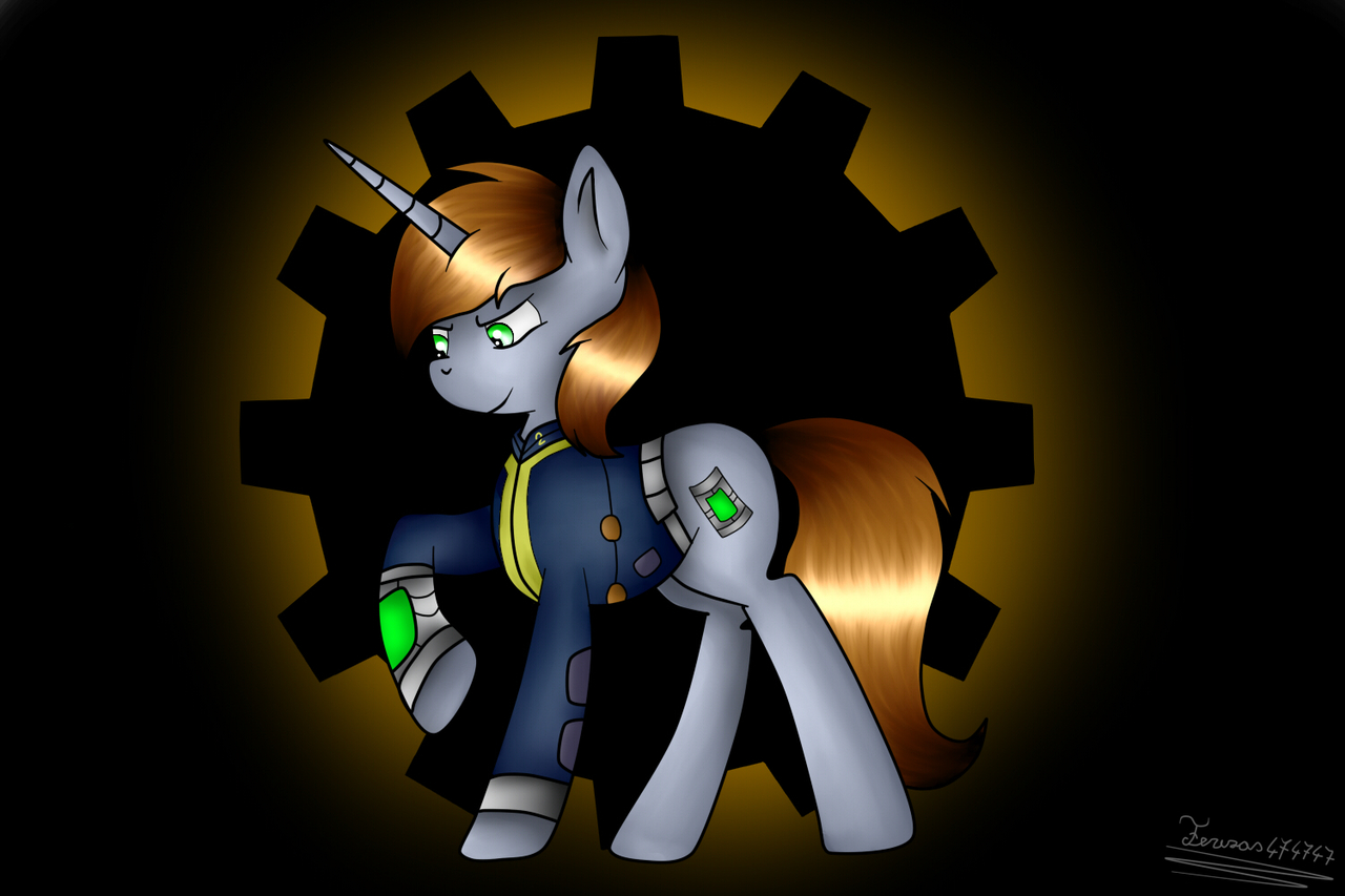 #906777 - safe, artist:terezas474747, oc, oc only, oc:littlepip, pony, unicorn, fallout ...