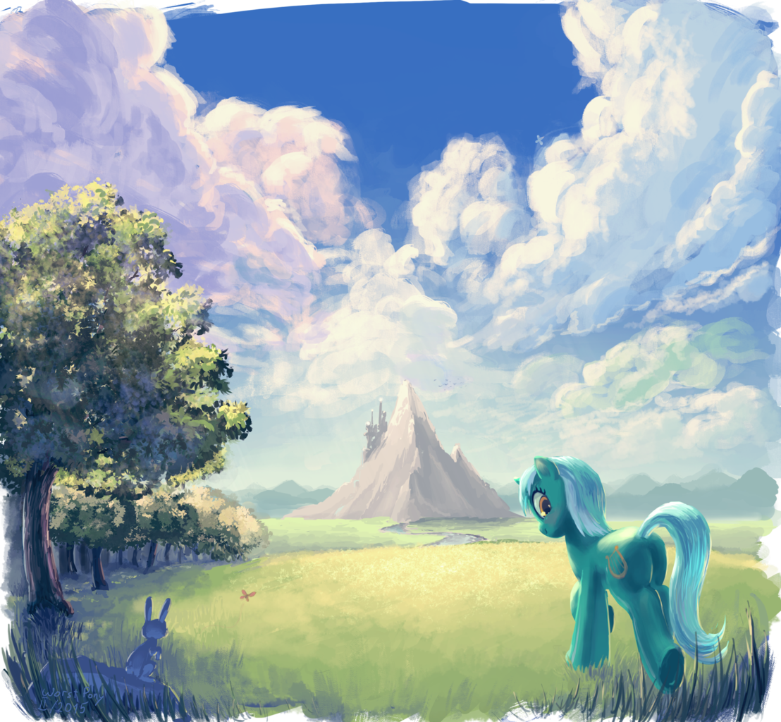 #924110 - safe, artist:hunternif, lyra heartstrings, butterfly, pony ...