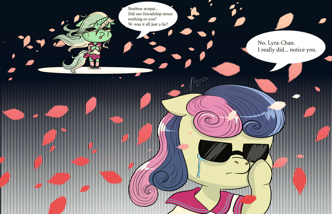 #924374 - safe, artist:penny, bon bon, lyra heartstrings, sweetie drops ...