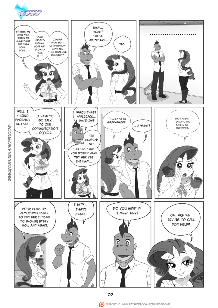926333 Safe Artist Pia Sama Rarity Spike Anthro Comic Rogue