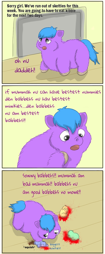 #913744 - grimdark, grotesque, artist:carpdime, fluffy pony, blood ...