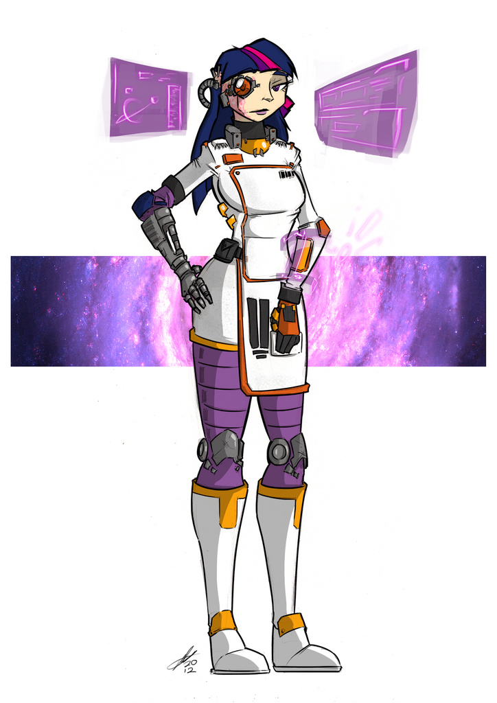 #927501 - safe, artist:ozu-kenji, twilight sparkle, cyborg, human ...