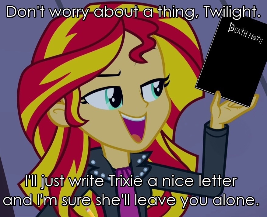 #934919 - semi-grimdark, edit, sunset shimmer, trixie, twilight sparkle ...