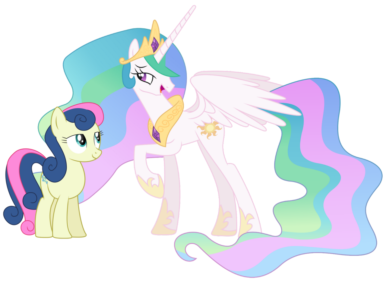 #937842 - safe, artist:scarletlightning565, bon bon, princess celestia ...