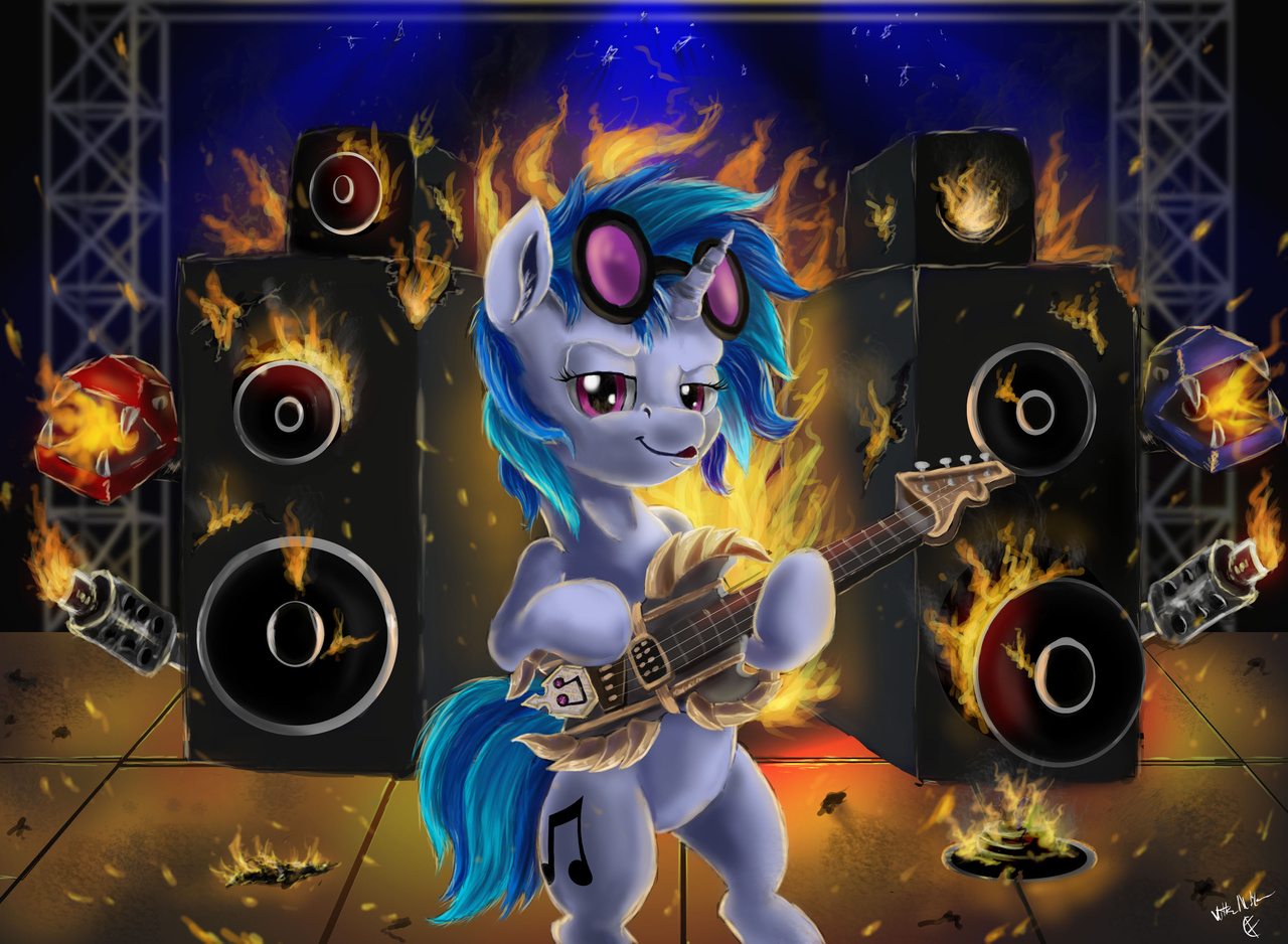#939618 - safe, artist:vittorionobile, dj pon-3, vinyl scratch, pony ...
