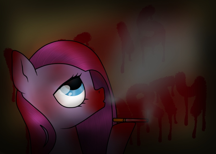 #940337 - semi-grimdark, artist:allemido44, pinkie pie, blood ...