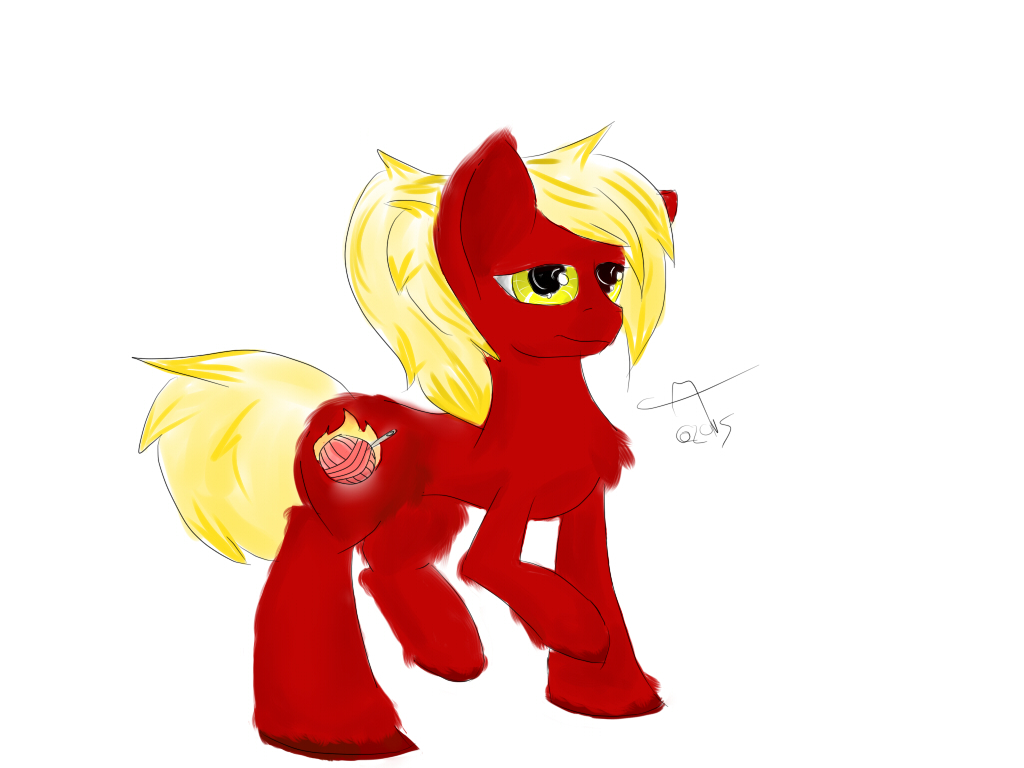#942716 - safe, artist:rednorth, oc, oc only, oc:cross stitch, pony, cute, female, fire, mare ...