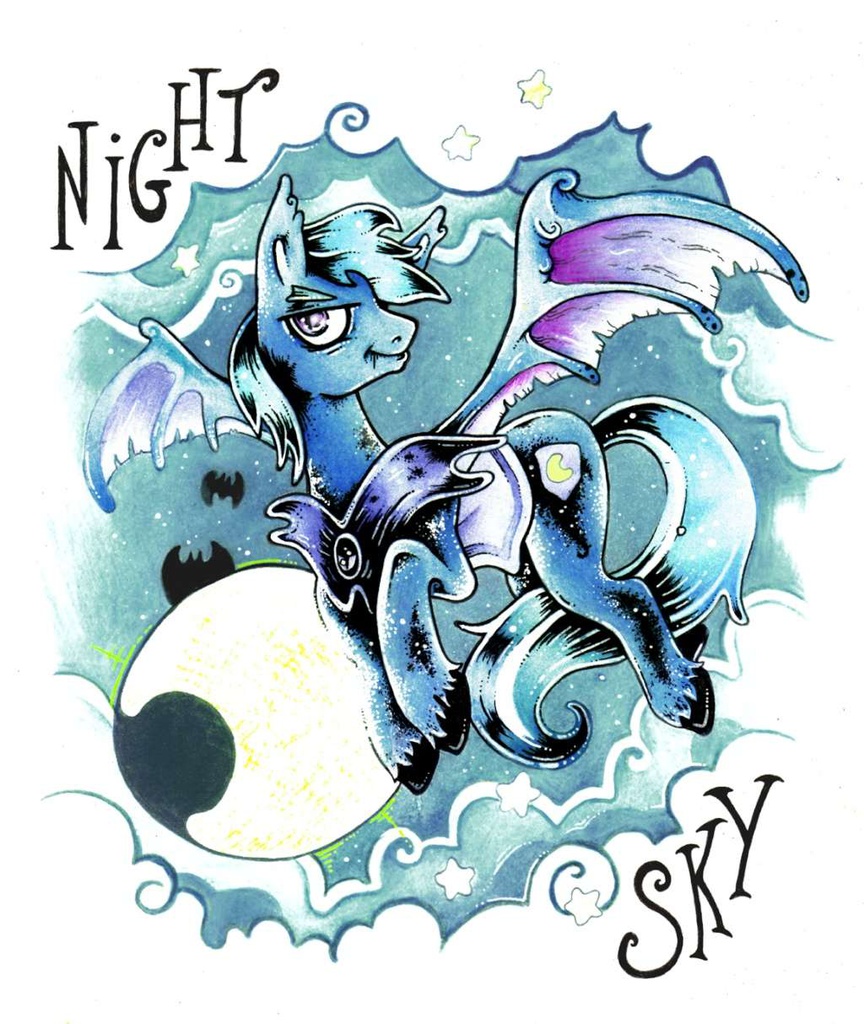 #944329 - artist needed, safe, oc, oc only, oc:night sky, bat pony ...