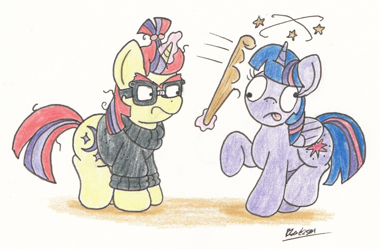 #930699 - safe, artist:bobthedalek, moondancer, twilight sparkle ...