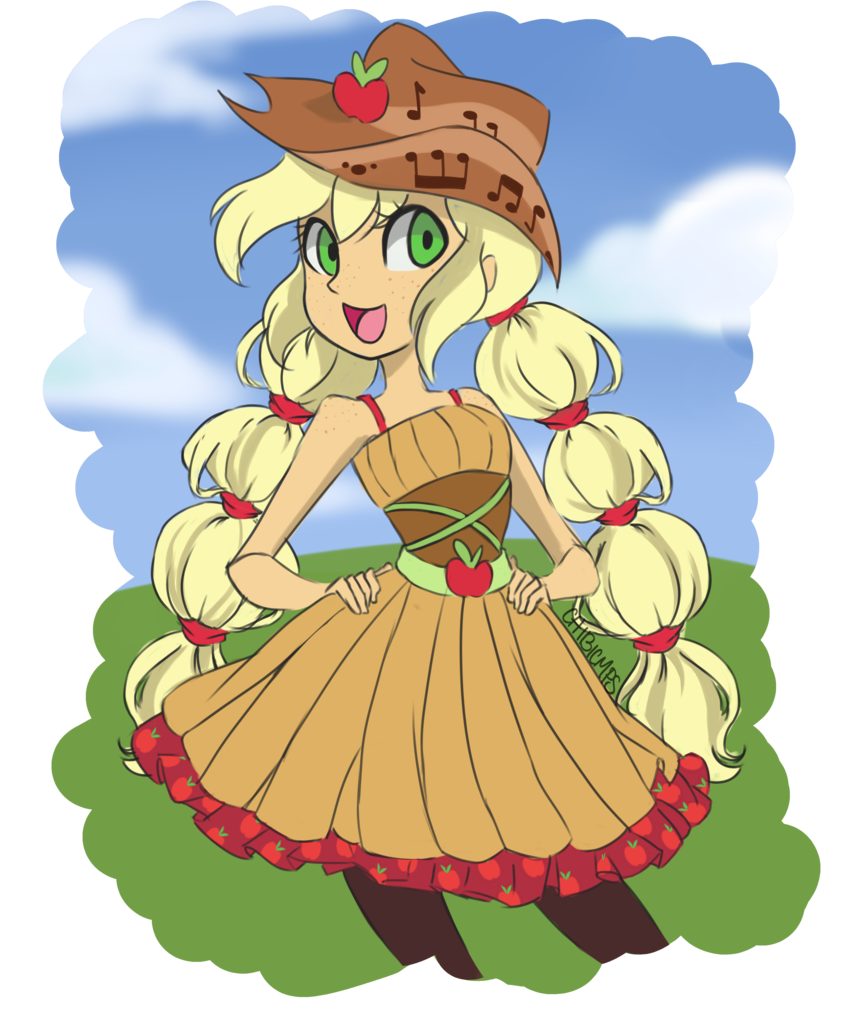 #931857 - safe, artist:chibicmps, applejack, equestria girls ...