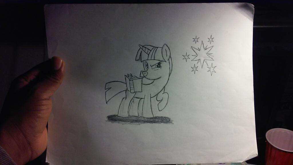 #931875 - safe, artist:deon miller, twilight sparkle, female, monochrome, solo - Derpibooru