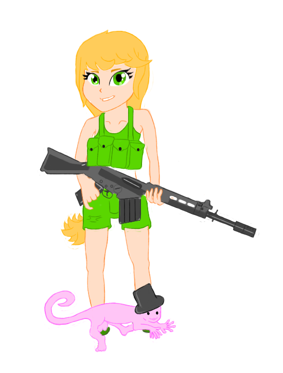 #931882 - safe, applejack, equestria girls, g4, fn fal, gun, rhodesia ...