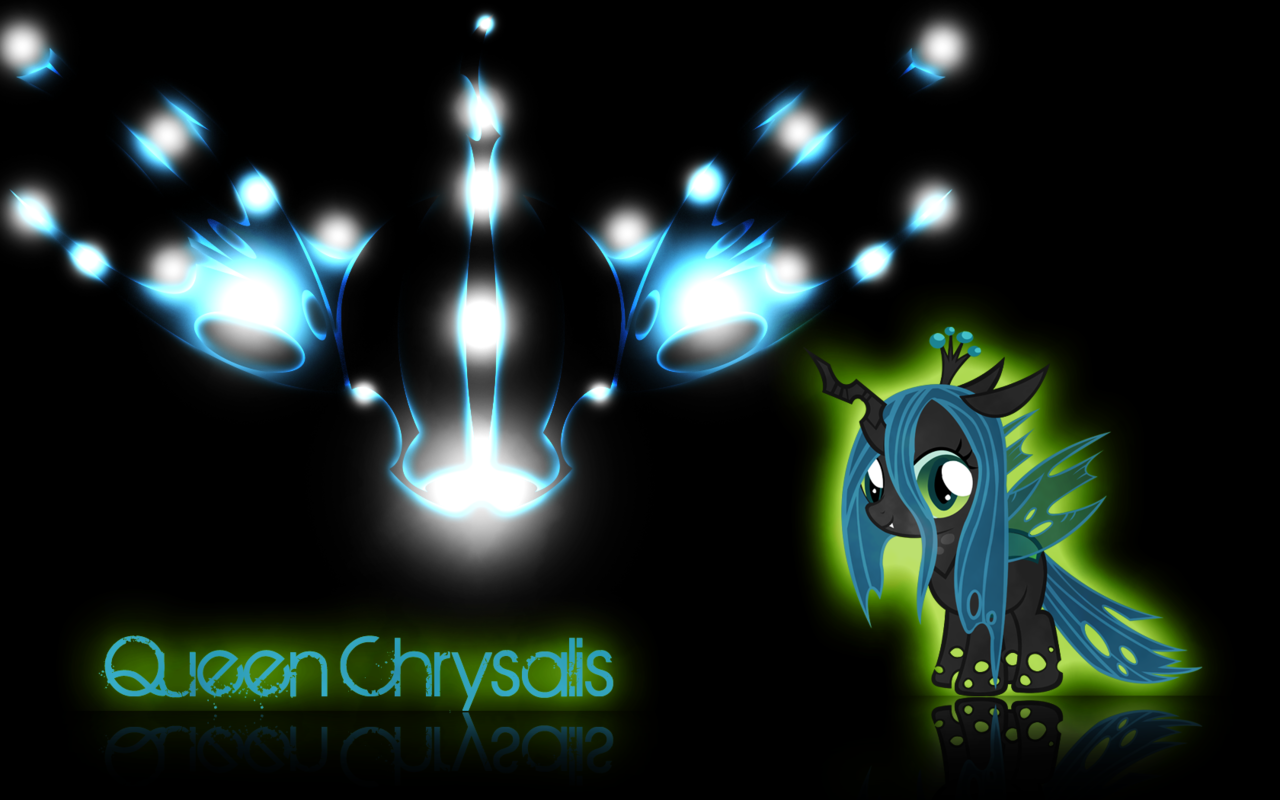 #932299 - safe, artist:arakareeis, queen chrysalis, filly, wallpaper ...