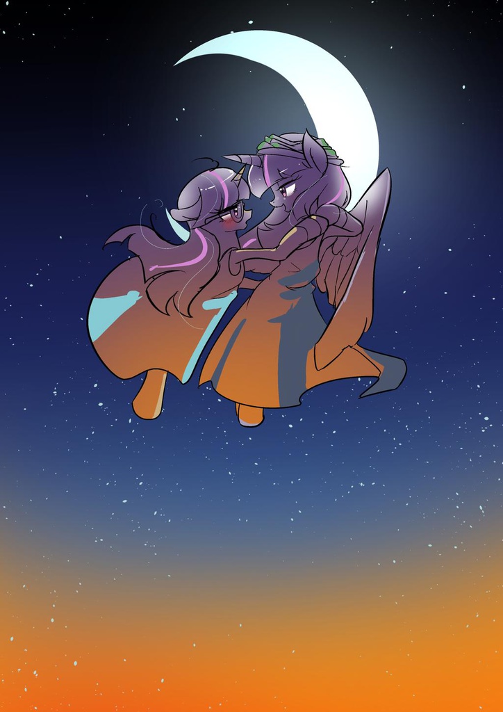 #932388 - safe, artist:yajima, moondancer, twilight sparkle, alicorn ...