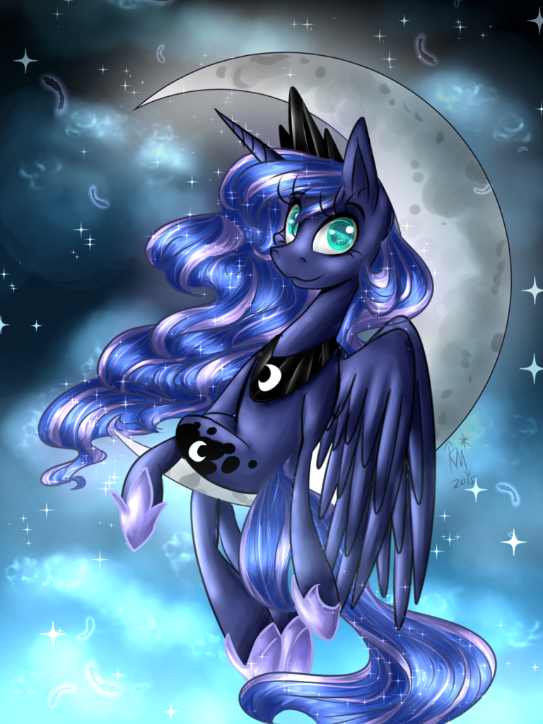 #932845 - safe, artist:karmamoonshadow, princess luna, female, moon ...