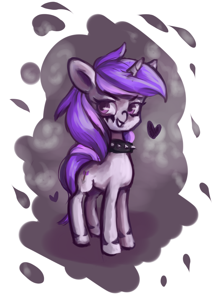 #948198 - safe, artist:szopwmeloniku, oc, oc only, oc:libera arrow, pony, unicorn, choker, heart ...