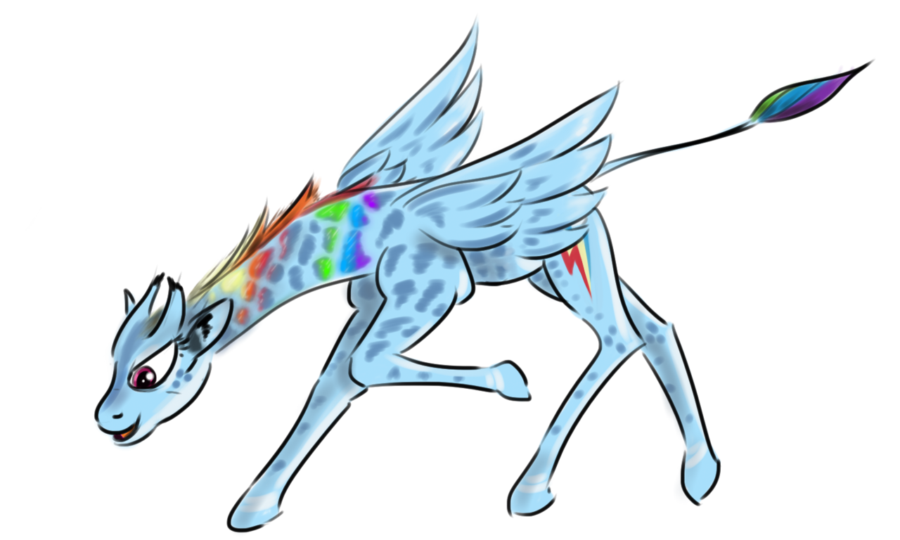 #958234 - safe, artist:kwendynew, rainbow dash, giraffe, g4, female ...