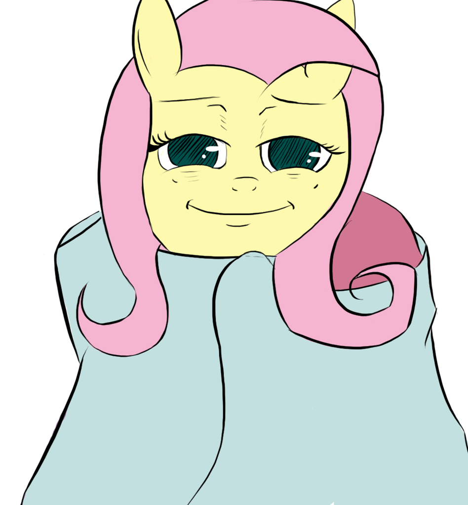 #960697 - safe, artist:flutteriot, fluttershy, blanket, comfy, female ...